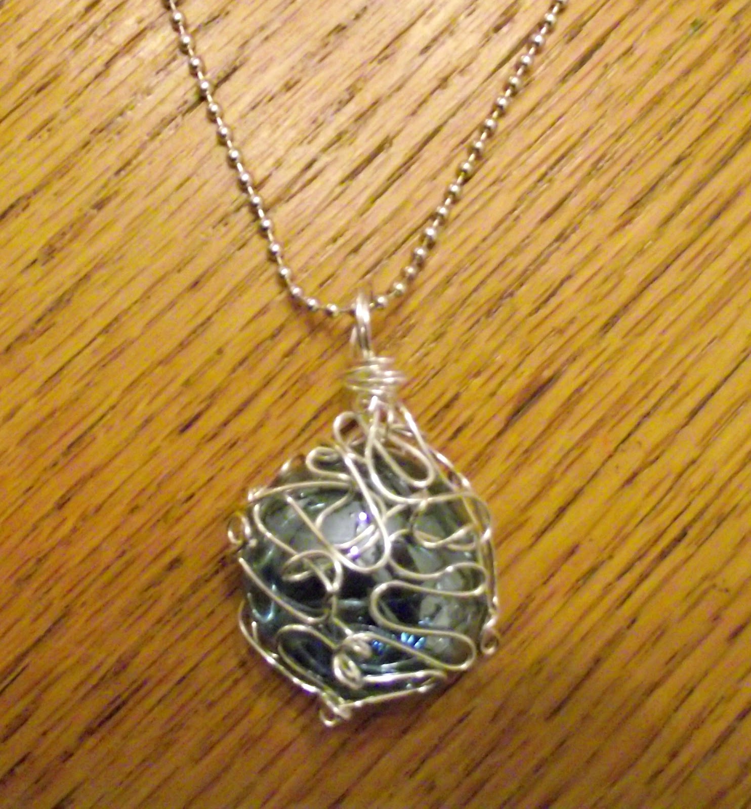 A View at Five-Two: Wire Wrapped Glass Pebble Pendant - Easy Christmas Gift