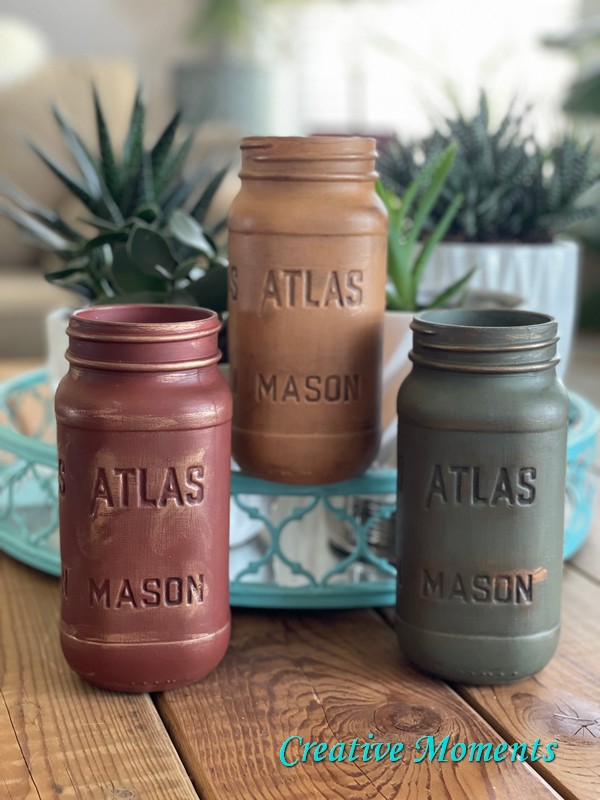 Fall Inspired Rustic Mason Vases
