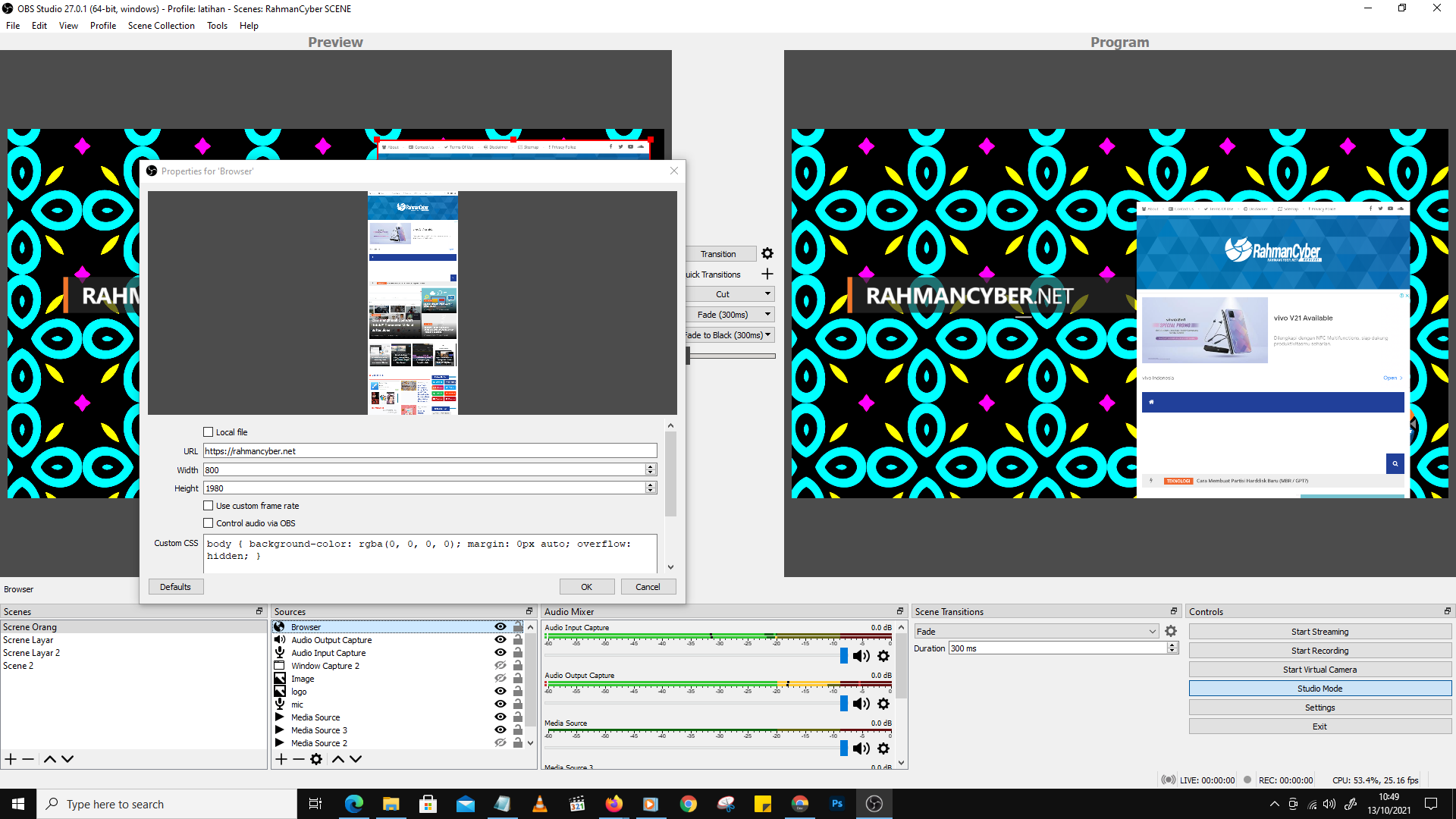 Cara Mixing berbagai Source dengan OBS (Open Broadcaster Software)