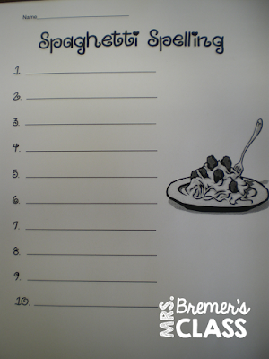 Spaghetti & Meatball Spelling & More Literacy Work Stations...and ...