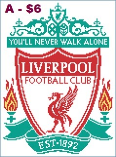 EASY PATTERNS: Liverpool FC cross-stitch pattern