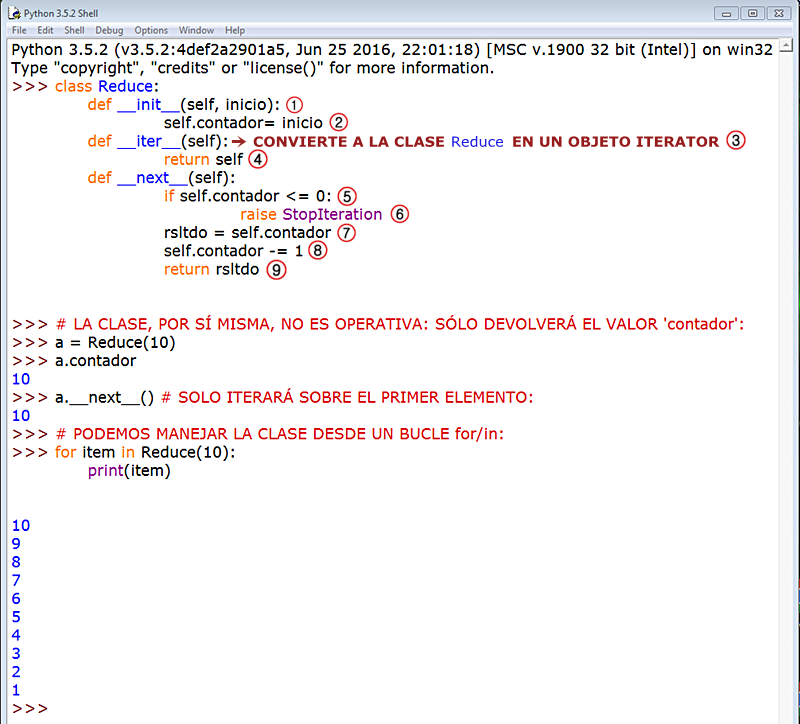 APRENDER A PROGRAMAR CON PYTHON: ITERATORS APRENDER A PROGRAMAR CON PYTHON: ITERATORS