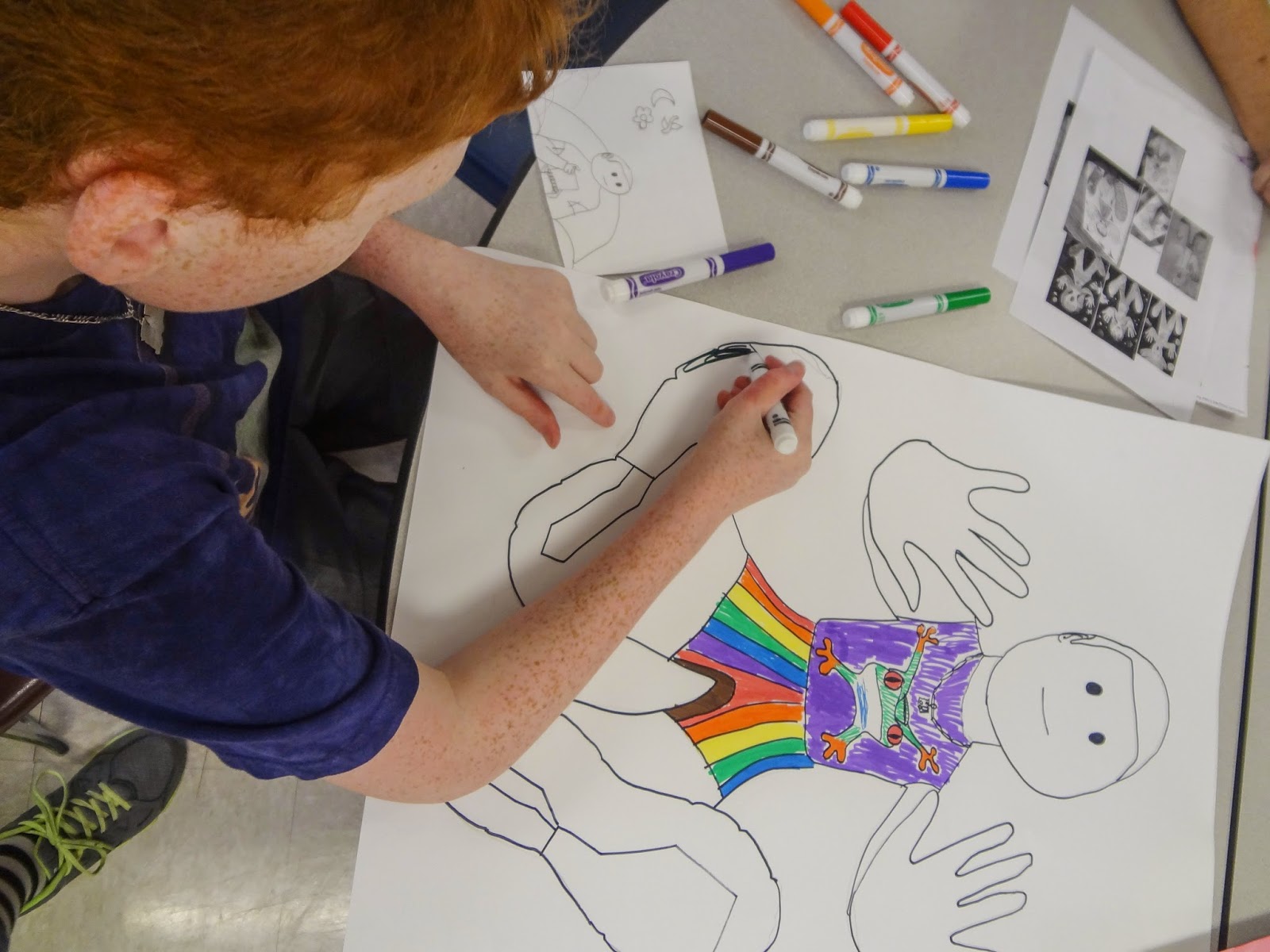 We Care Arts: Students are Falling into Space Self Portrait