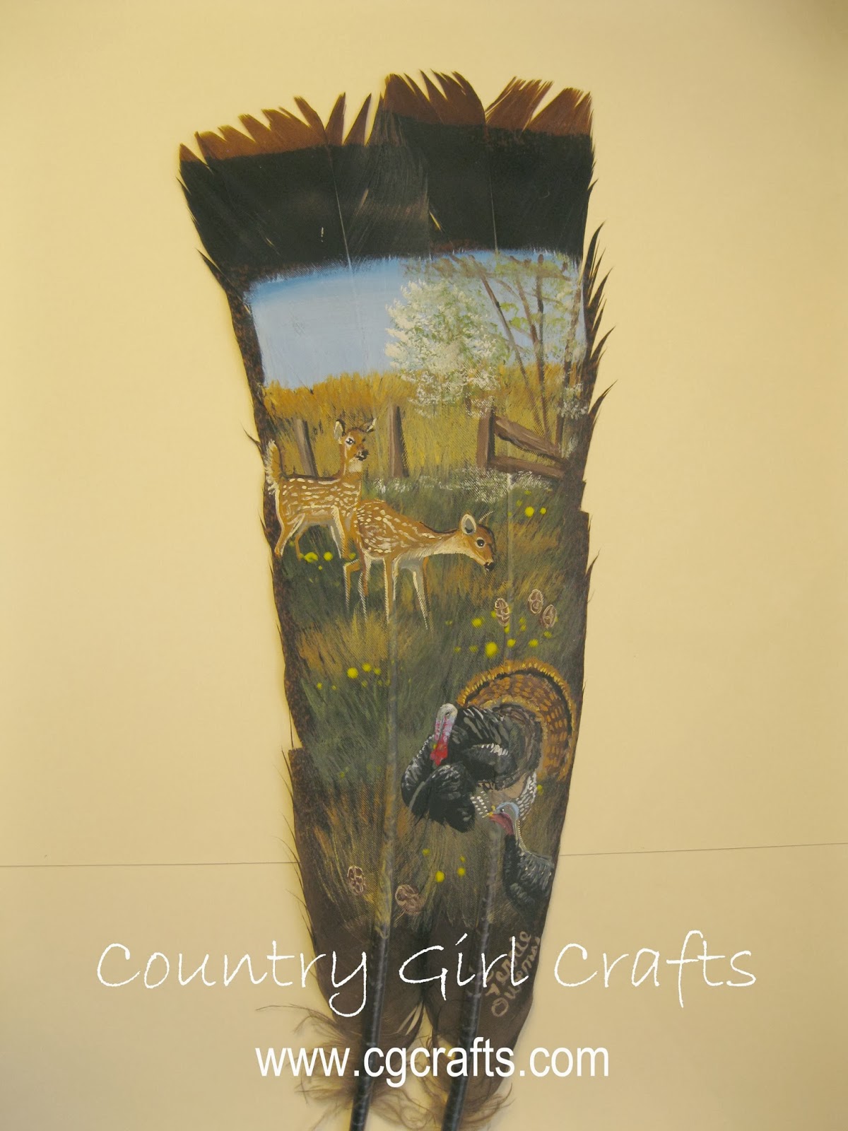 Country Girl Crafts: Hand Painted Spring Turkey Feather