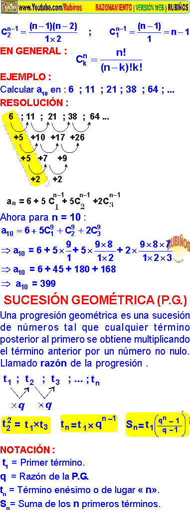 SUCESIONES NUMÉRICAS FÓRMULAS Y EJEMPLOS EN RAZONAMIENTO MATEMÁTICO PDF