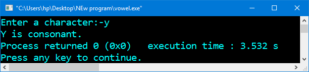 Program in C and C++ to check a given character is vowel or consonant ...