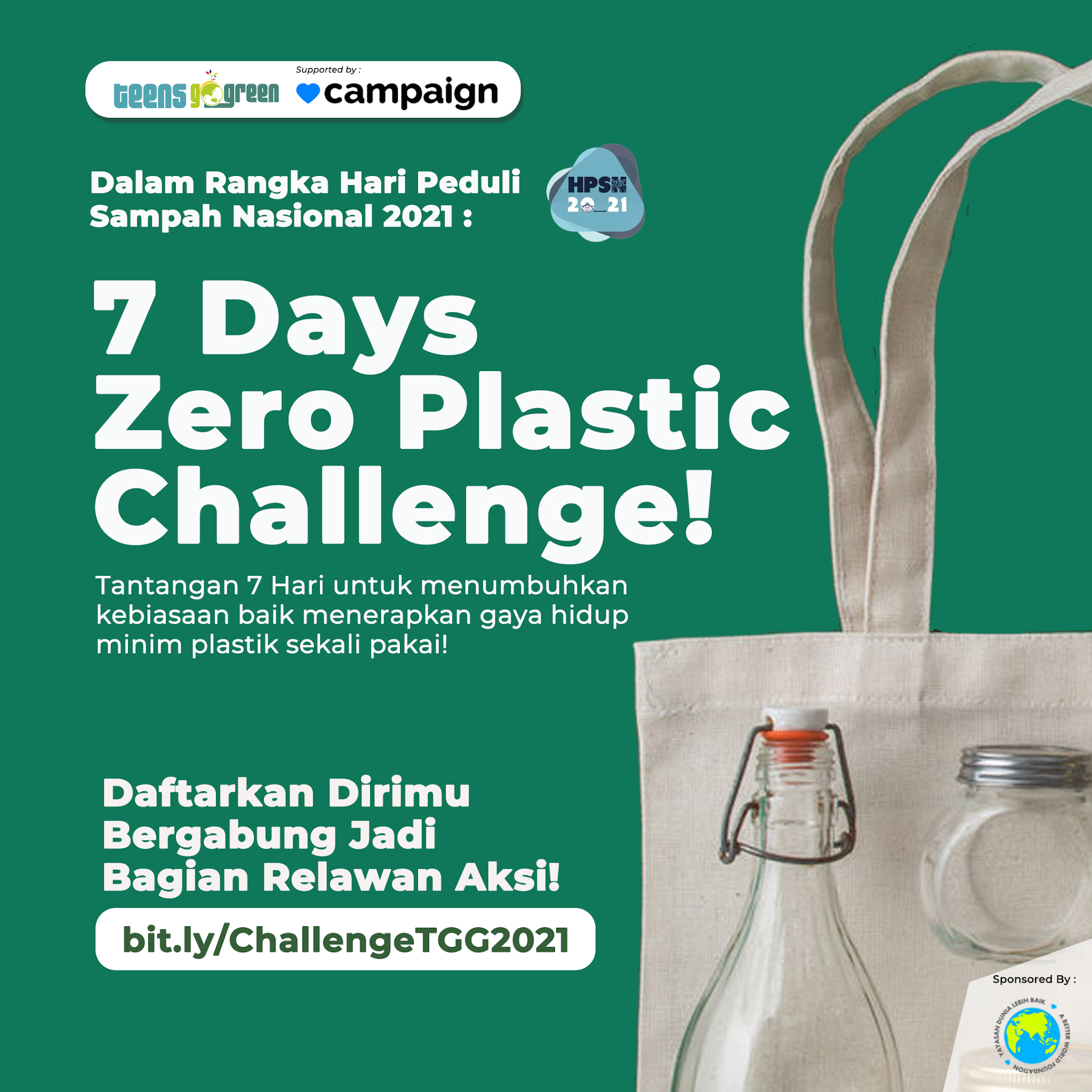 7 Days Zero Plastic Challenge 2021 - Teens Go Green Indonesia