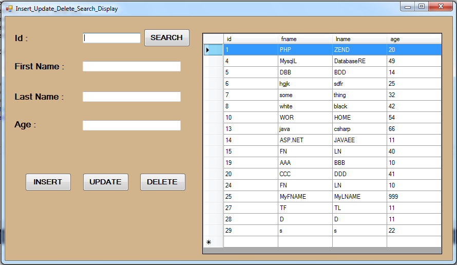 C# & MySQL - Insert Update Delete Search Display - C#, JAVA,PHP ...