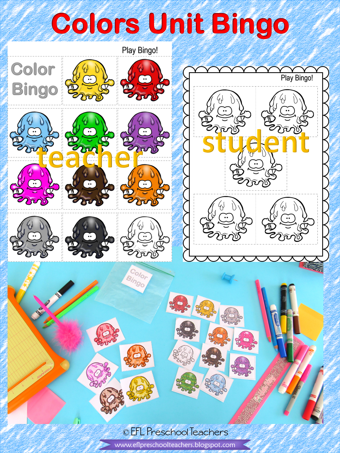 ESL/EFL Preschool Teachers: COLORS Theme for Kindergarten- Holistic ...