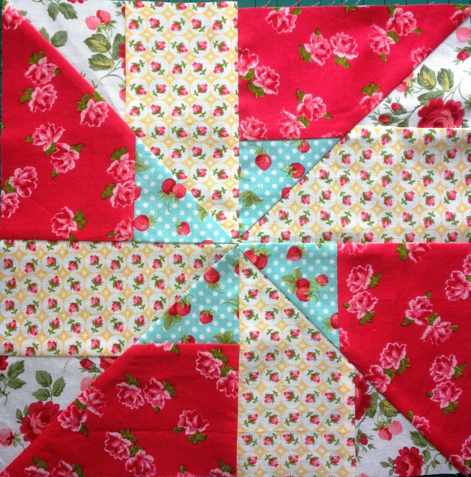 Flowers in the Window: Fractured Pinwheels Quilt Finished!