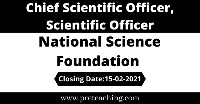 Chief Scientific Officer, Scientific Officer - National Science Foundation
