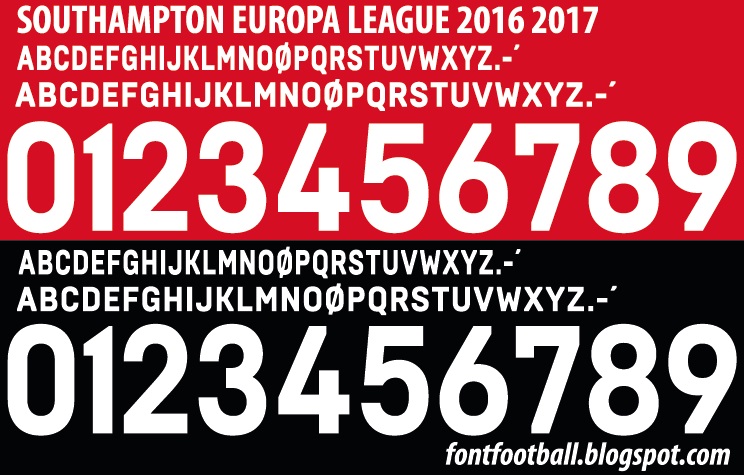 FONT FOOTBALL: Font Vector Southampton Europa League 2016 2017 kit