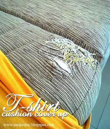 Meijo's Joy: 5 minutes + zero cost - 'Fix' a torn cushion cover!