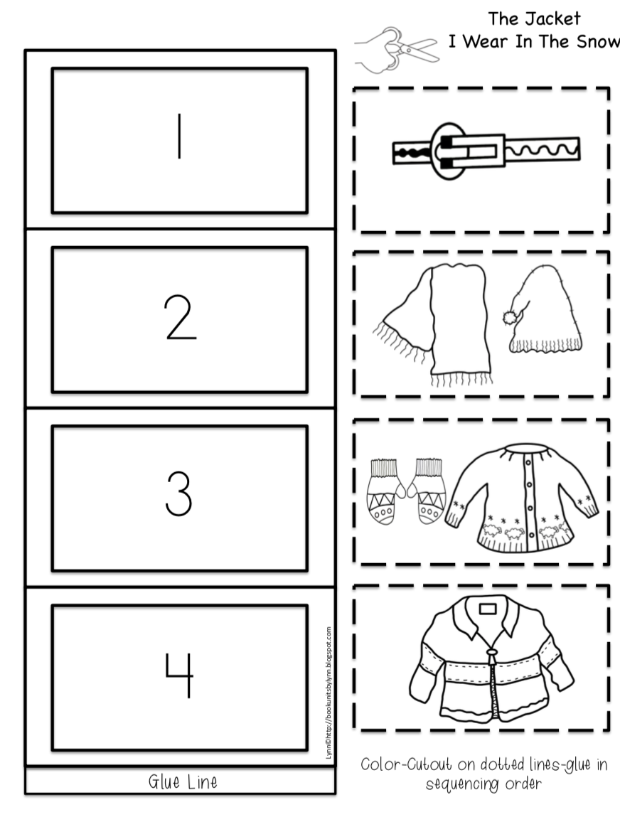 THE JACKET I WEAR IN THE SNOW SEQUENCING CRAFT ~ Book Units by Lynn