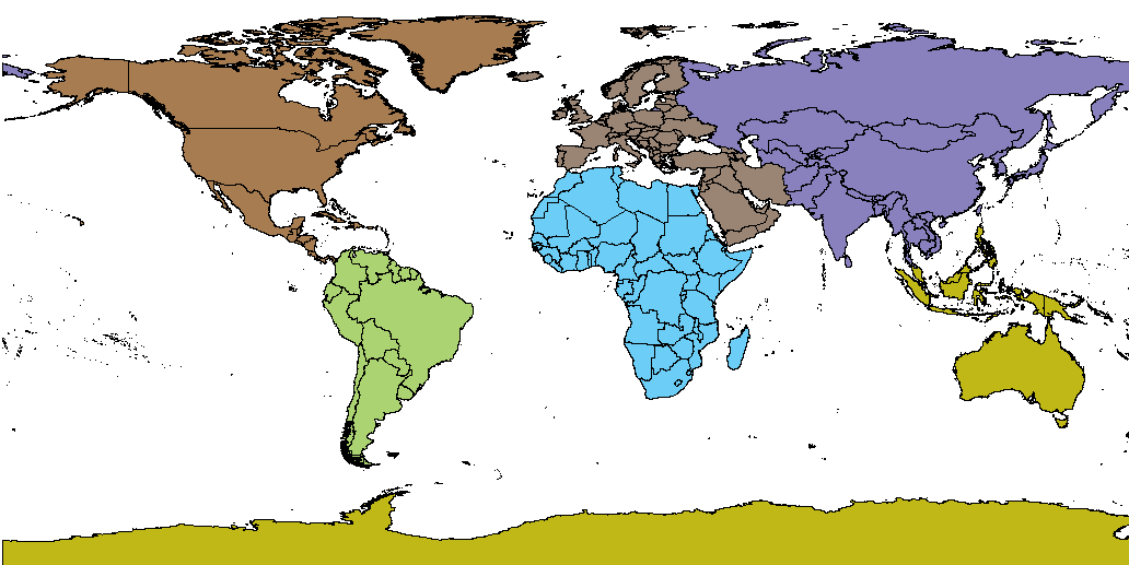 World polygon maps - countries and continents (Budweiser blog)