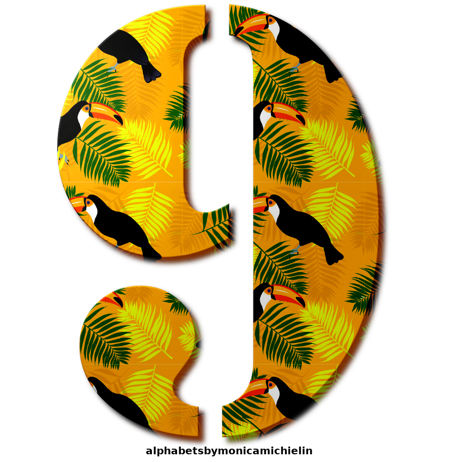 M. Michielin Alphabets: TOUCAN ALPHABET YELLOW TEXTURE LETTERS, NUMBERS ...