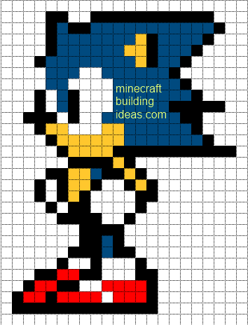 Minecraft Pixel Art Templates: Sonic
