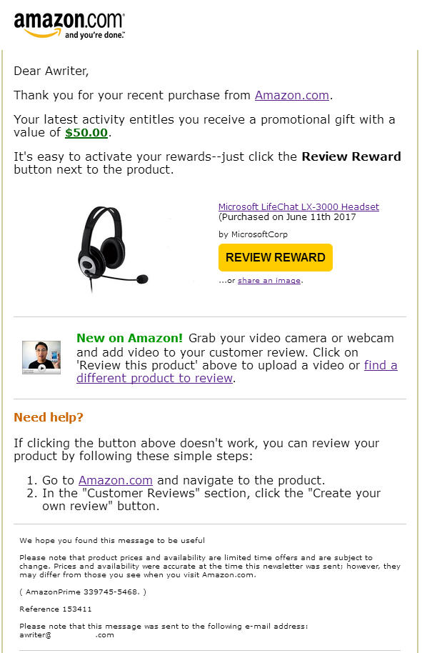 New Amazon Prime Email Scam