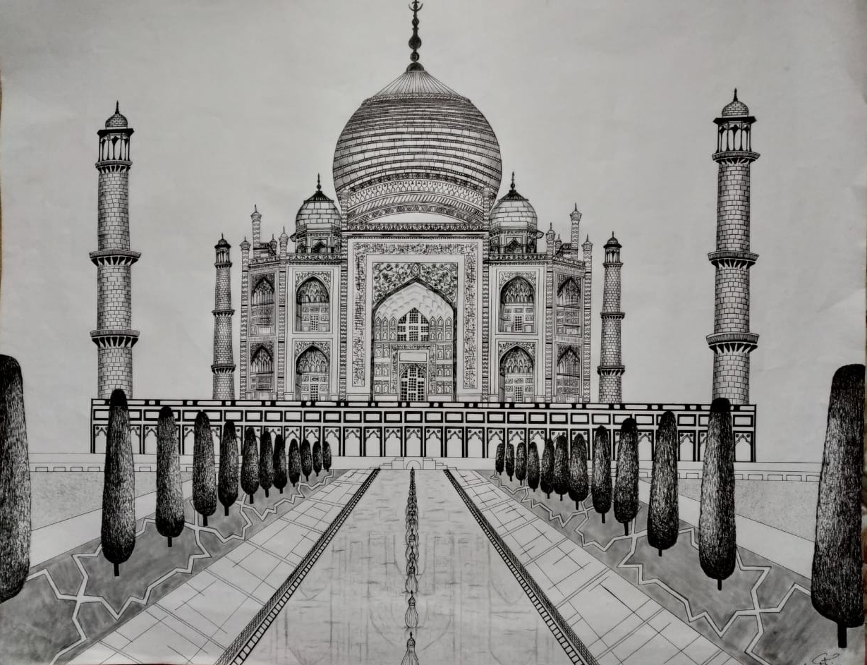 TAJ MAHAL HANDMADE DRAWING
