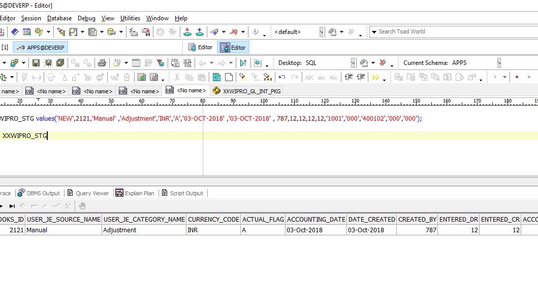 Israr Oracle: GL Interface Code