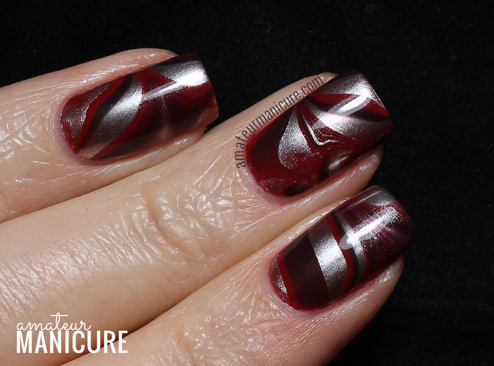 Amateur Manicure : A Nail Art Blog: Silky Red Water Marble