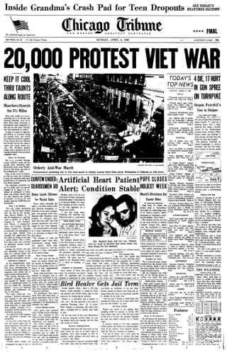April 5, 1969 -- Vietnam War Protest Draws 20,000 Marcher to State ...