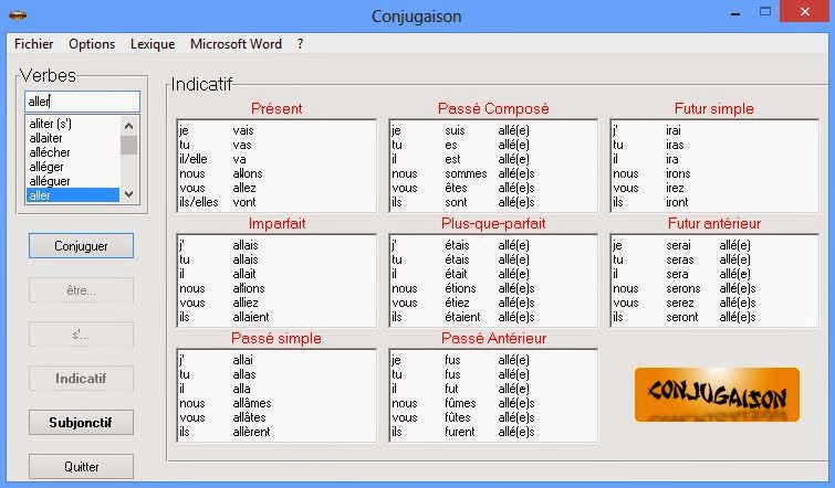 Conjugaison Français 3750 Verbes برنامج تصريف الأفعال الفرنسية