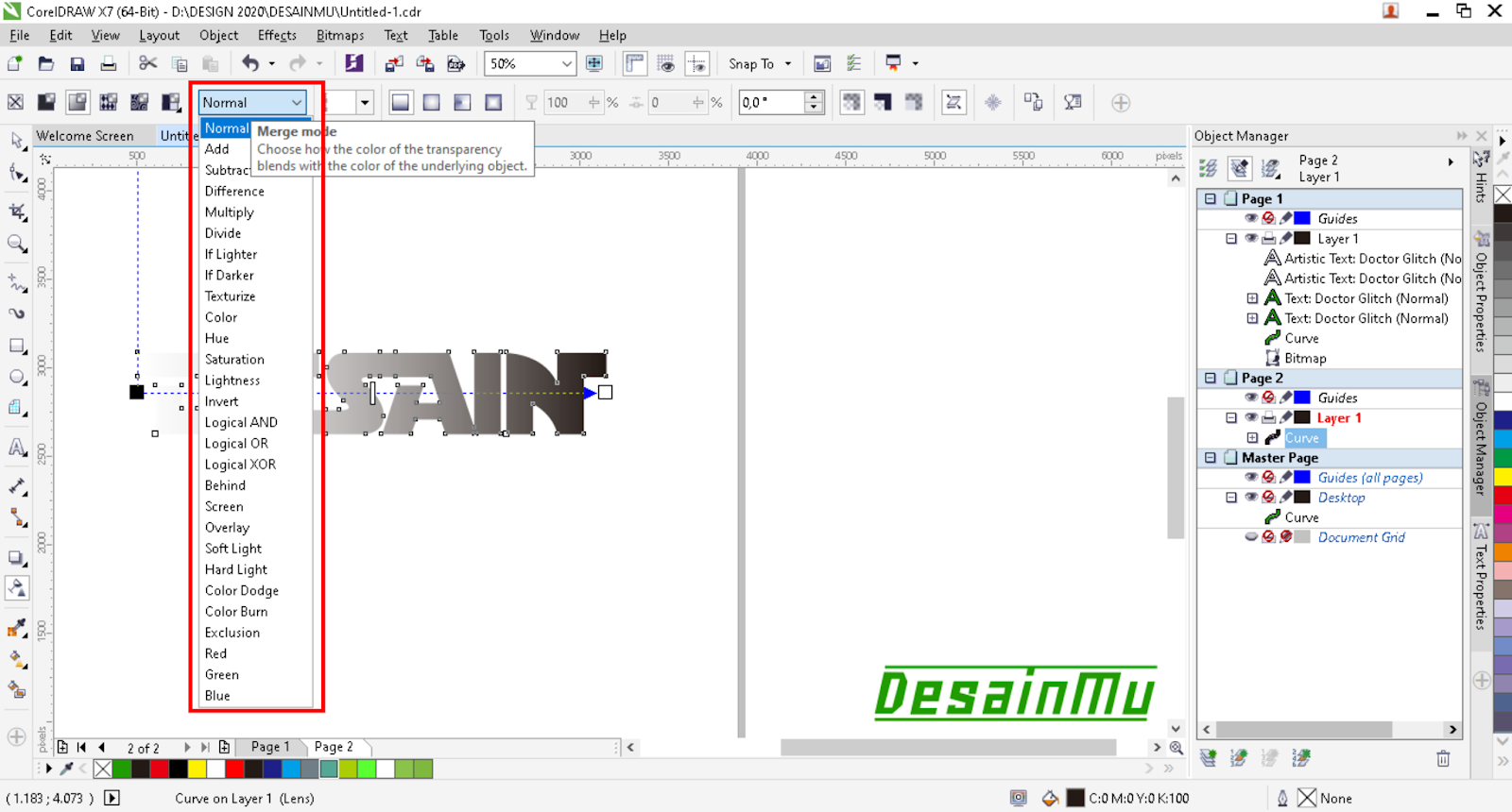 Efek Transparency CorelDRAW efek-transparency-coreldraw