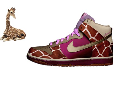 Giraffe Nike Dunk High animal print Shoes | Colorful Nikes