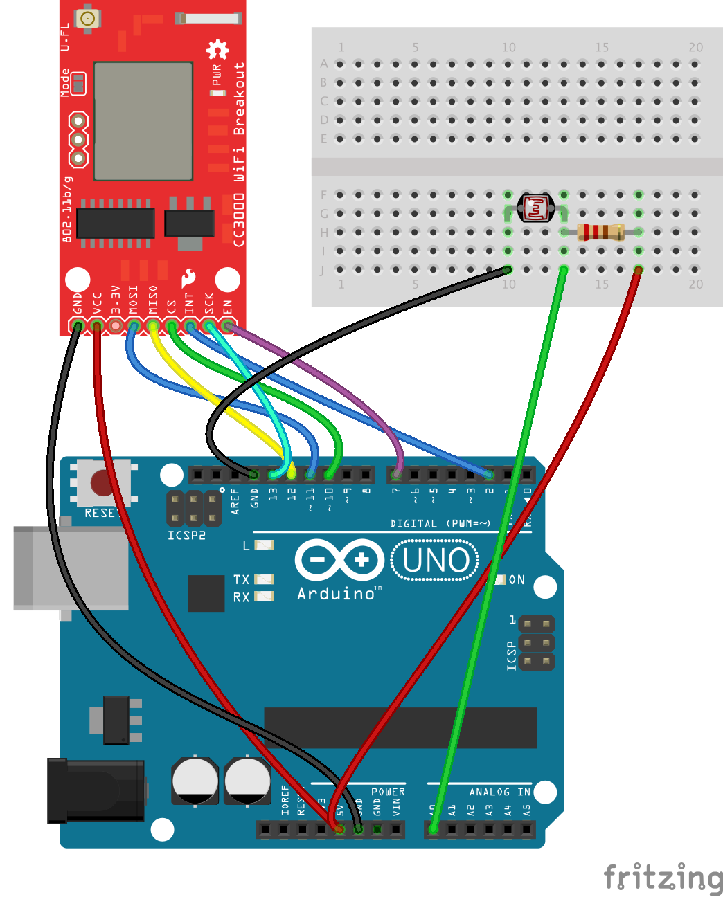 IOT using Arduino, CC3000, WiFi SmartConfig to publish sensor data