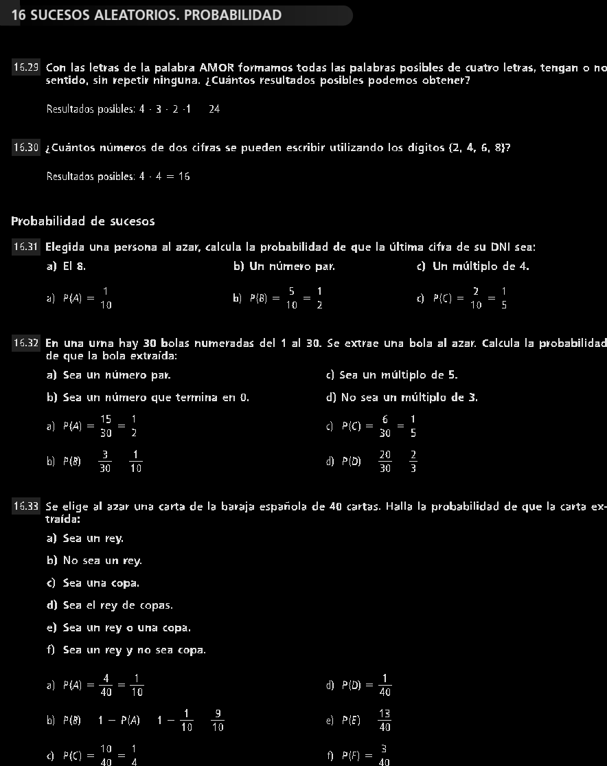 SUCESOS ALEATORIOS - PROBABILIDAD EJERCICIOS RESUELTOS DE SECUNDARIA – MATEMATICAS 3 ESO PDF