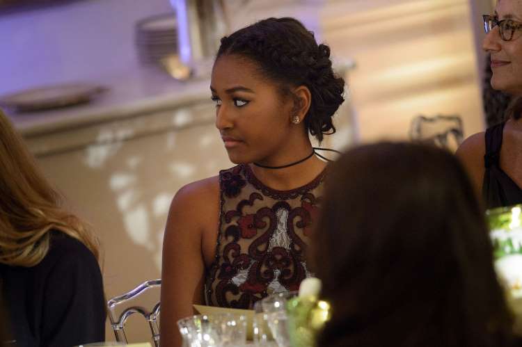 Sasha Obama posing for prom night