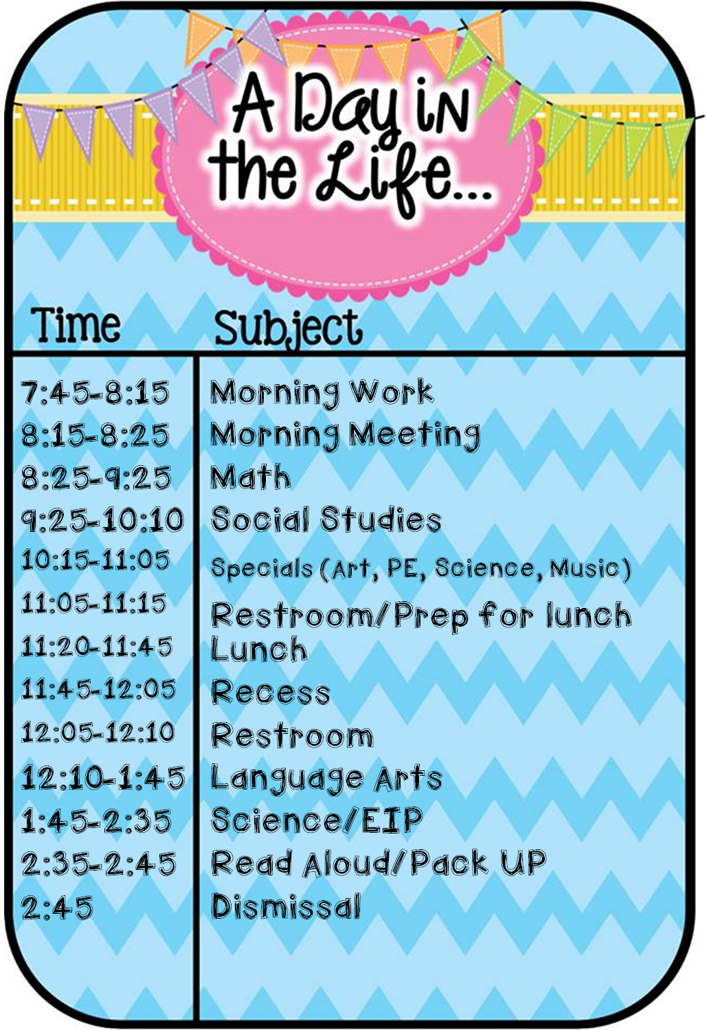 Collaboration Cuties: A Day Our Way- Our Daily Schedule