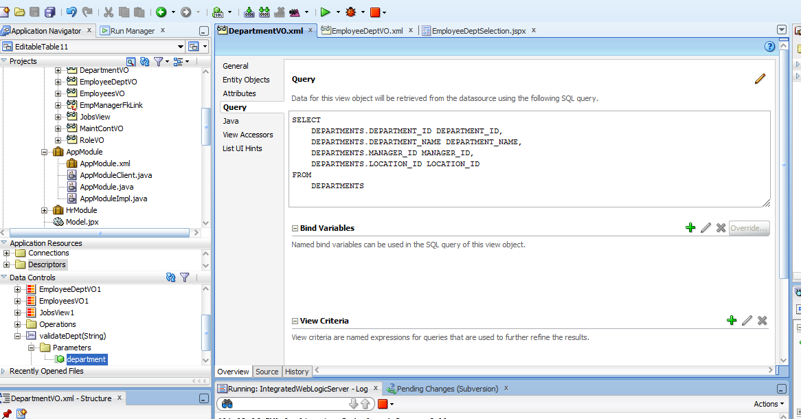 Java And Adf Learning Tutorial Populate Af Table Based On Value Selected From Dropdown Using