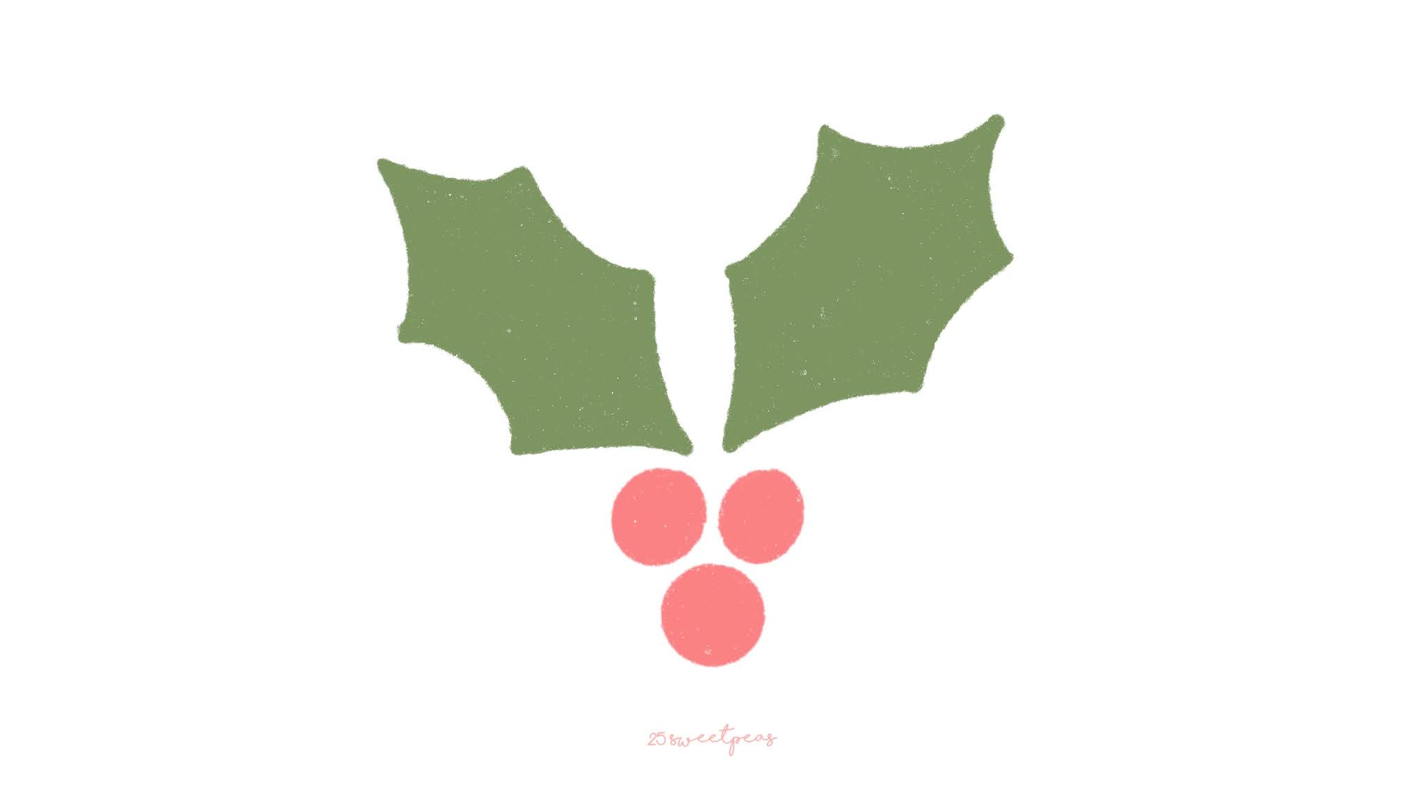 Step by Step : How to Draw or Paint Christmas Holly — 25 Sweetpeas