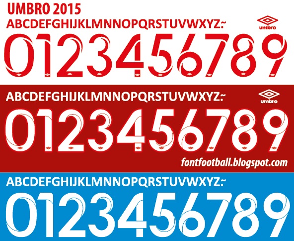 FONT FOOTBALL: Font Vector Umbro 2015 kit