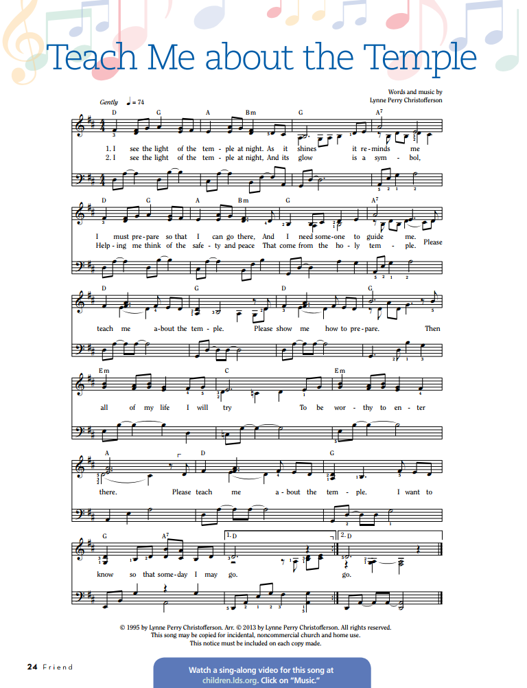 The Primary Pad: Teach Me About the Temple