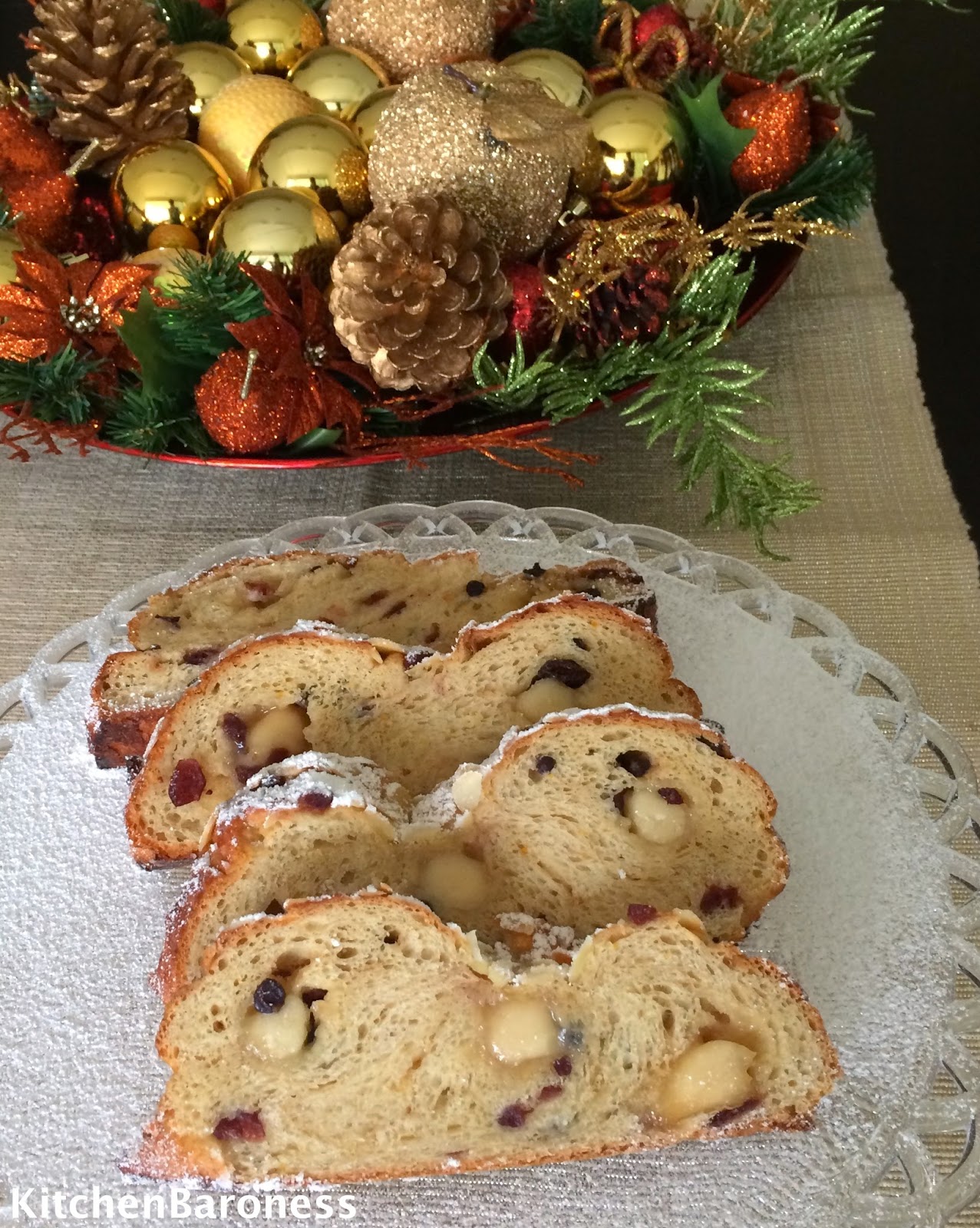 KitchenBaroness: Braided Stollen With Three Logs Of Marzipan