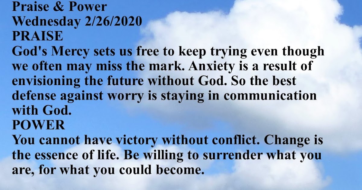 Quotes from SUCCESS IS YOU!: Praise & Power - Wednesday, February 26, 2020