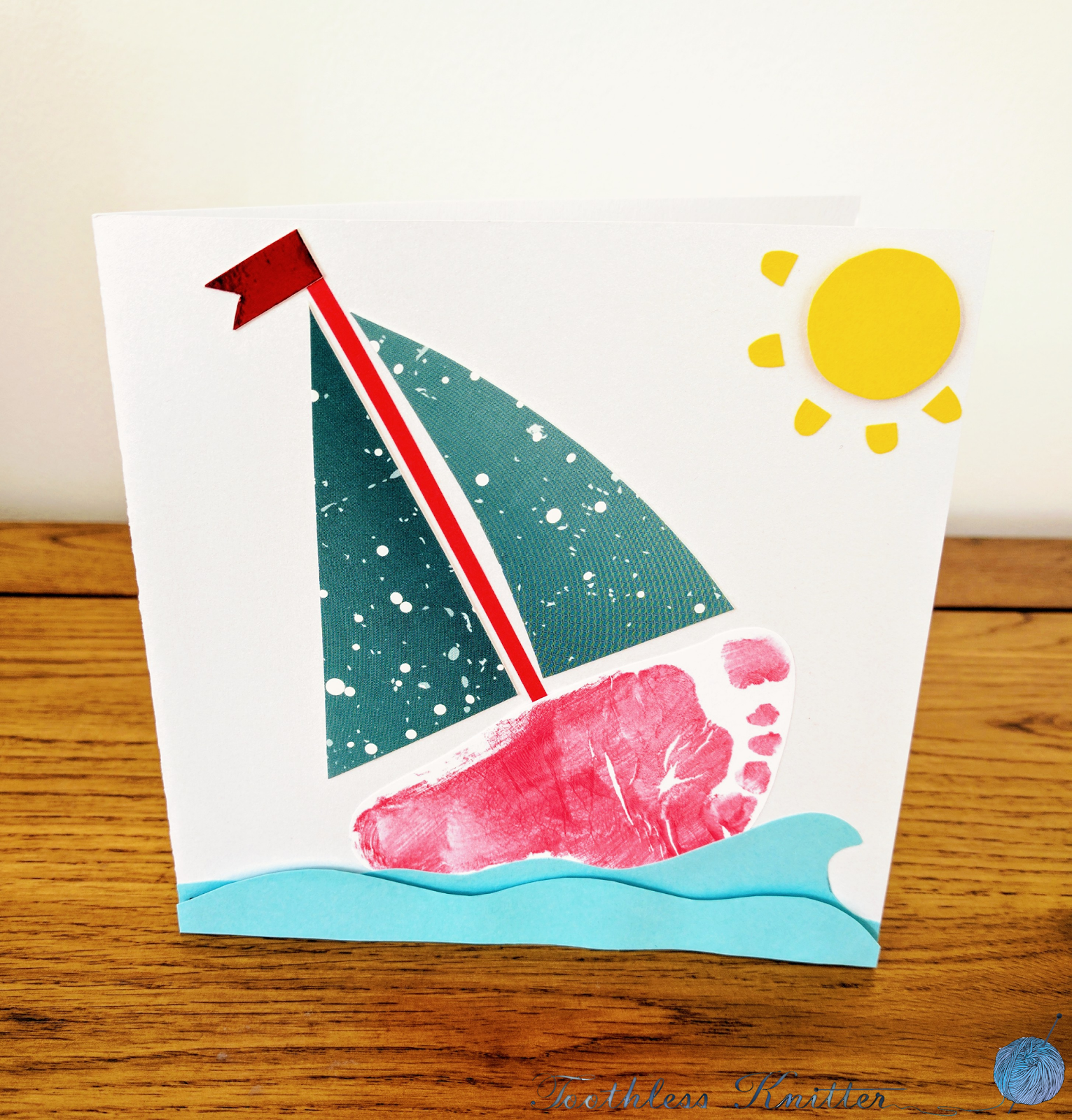 Toothless Knitter: Sailboat Footprint Card