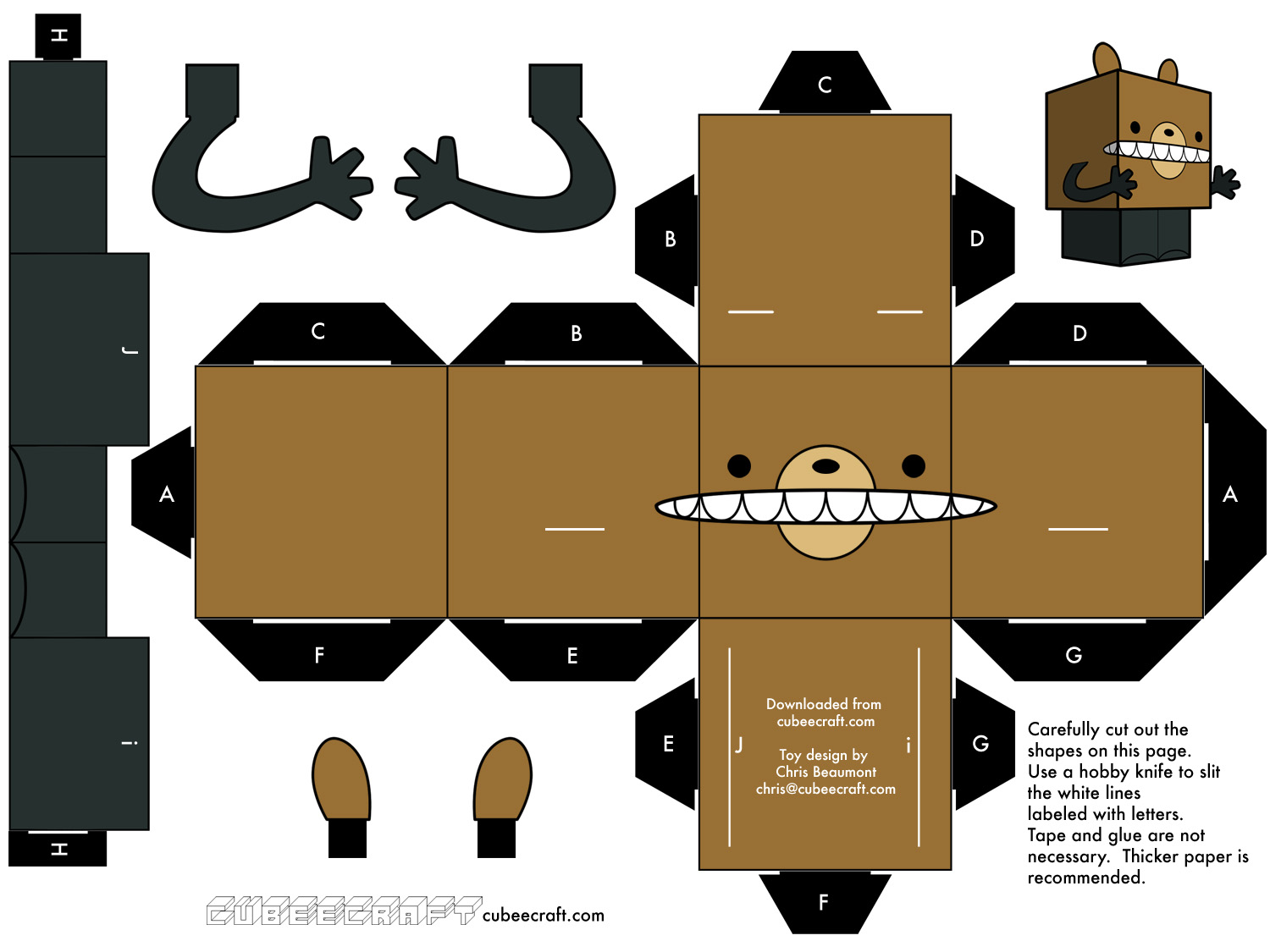 Adel's Book: Cube Paper Craft Some Cute Characters