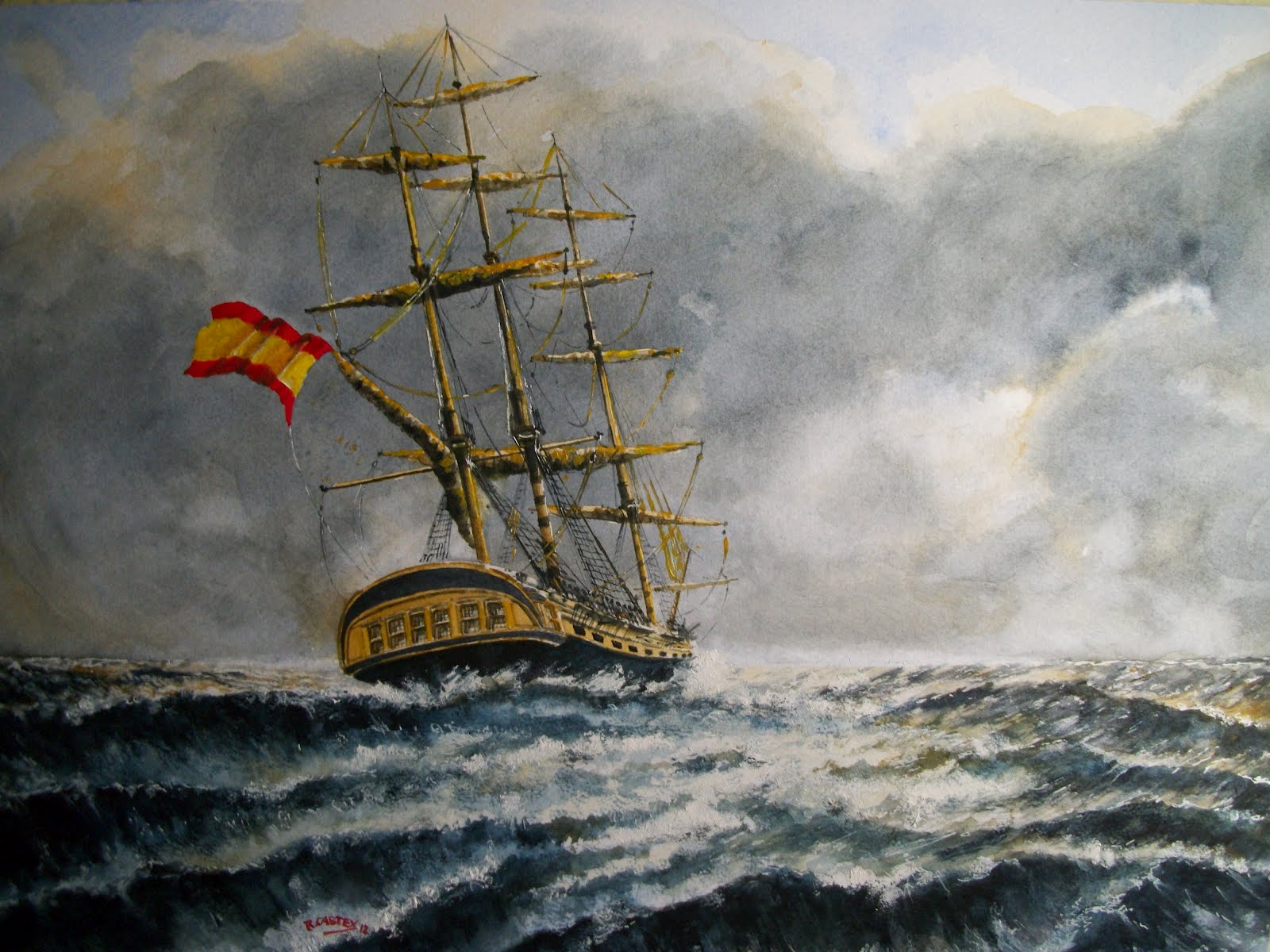 R.CASTEX.MIS ACUARELAS.MIS BARCOS.Y MIS MARINAS.: FRAGATA DIANA.ESPAÑA ...