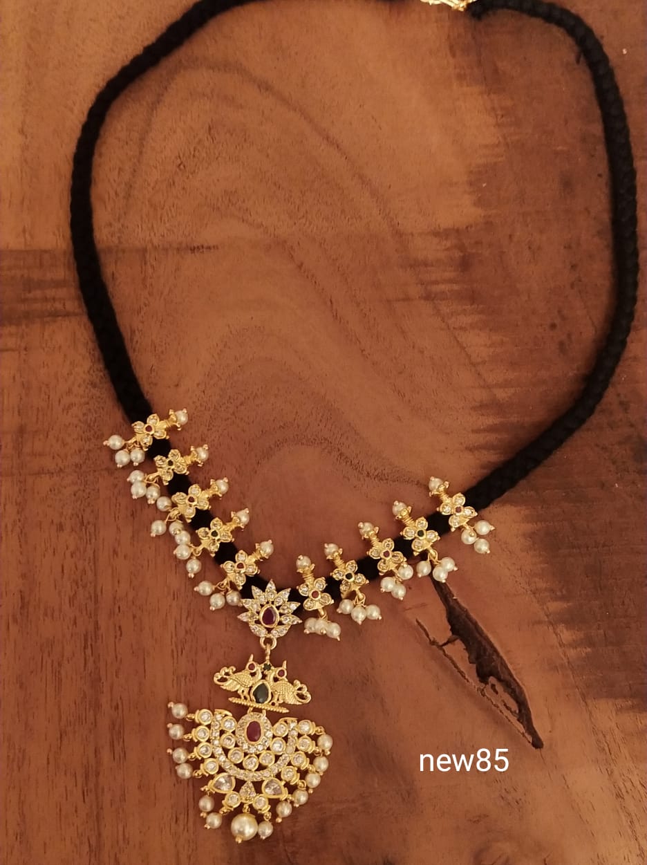 Black Thread Necklace - Indian Jewelry Designs