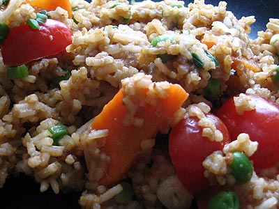 Miso Rice with Carrots, Peas and Grape Tomatoes | Lisa's Kitchen ...