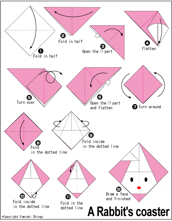 ARTE BUGIGANGA: Coelho - origami