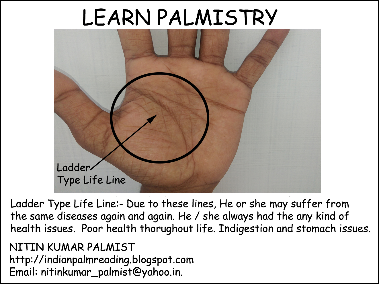 Poor Health Due To Ladder Type Life Line - Learn Palmistry ~ INDIAN ...