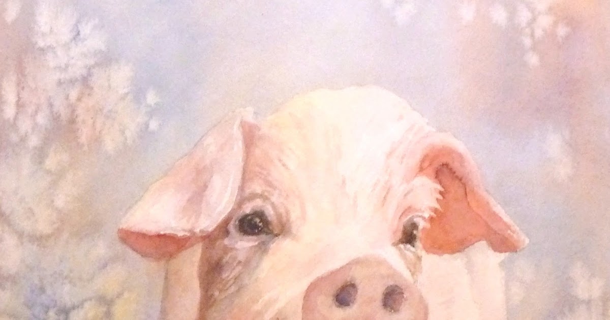 Daily Painting Projects: Pinky's Life Pig Watercolor Animal Portrait ...