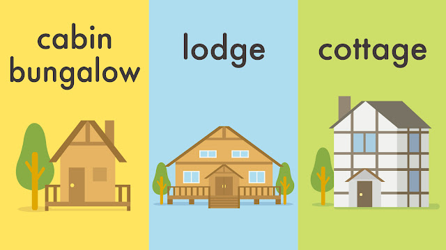 cabin と bungalow と lodge と cottage の違いとは？