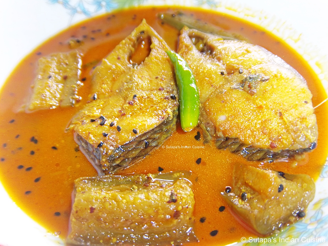 Ilish Macher Begun Jhol/ Hilsha/ Shad Curry With Eggplant