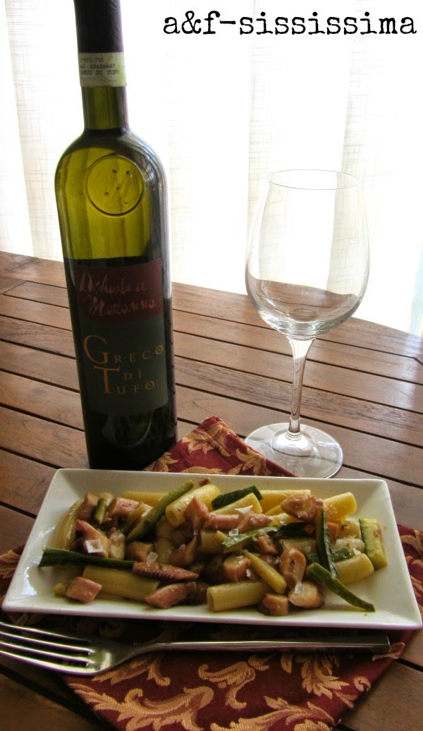 acqua e farina-sississima: candele corte con polpo e zucchine